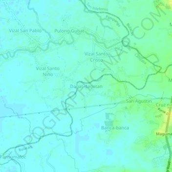 Dagat-dagatan地形图、海拔、地势