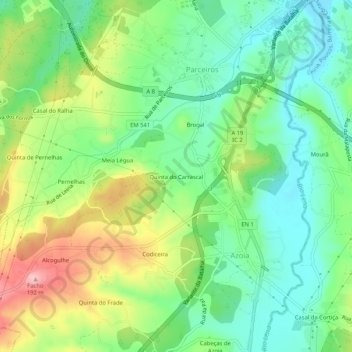 Quinta do Carrascal地形图、海拔、地势