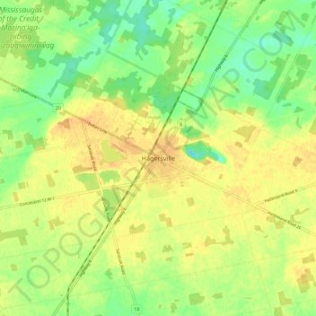 Hagersville地形图、海拔、地势