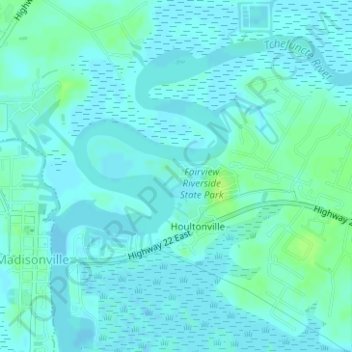 Fairview Riverside State Park地形图、海拔、地势