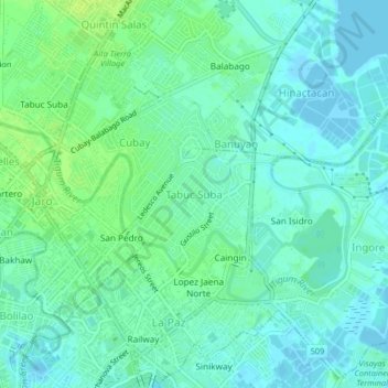 Tabuc Suba地形图、海拔、地势