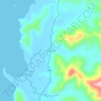Manlag地形图、海拔、地势