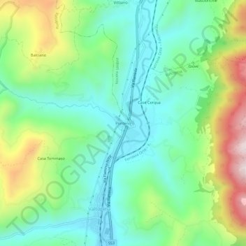Ponterio地形图、海拔、地势