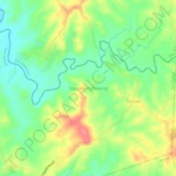 Sapang Pahalang地形图、海拔、地势