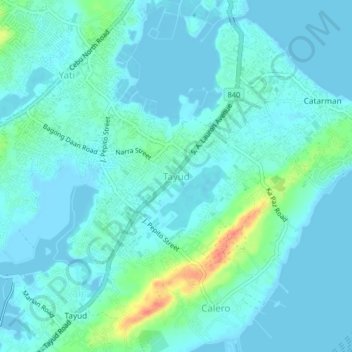 Tayud地形图、海拔、地势