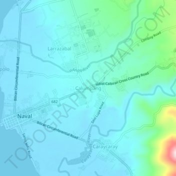 Calumpang地形图、海拔、地势