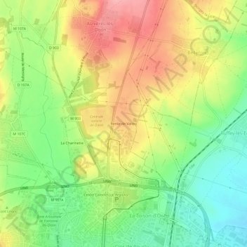 Rente de Valmy地形图、海拔、地势