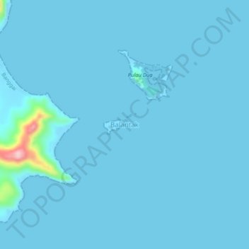 Balantak地形图、海拔、地势
