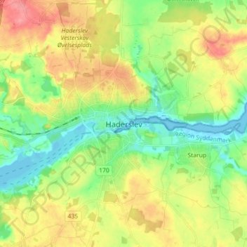 Haderslev地形图、海拔、地势