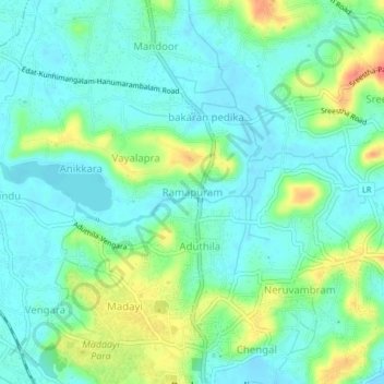 Ramapuram地形图、海拔、地势