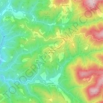 San Martino al Vento地形图、海拔、地势