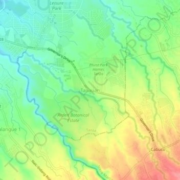 Tanauan地形图、海拔、地势