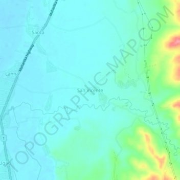 San Vicente地形图、海拔、地势