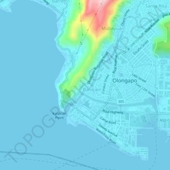 Kalaklan地形图、海拔、地势