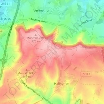 Le Haut Pichot地形图、海拔、地势