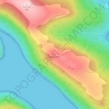 Hogsback地形图、海拔、地势