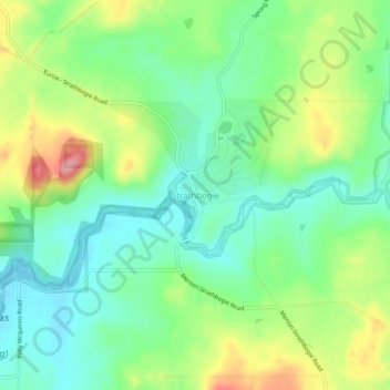 Strathbogie地形图、海拔、地势