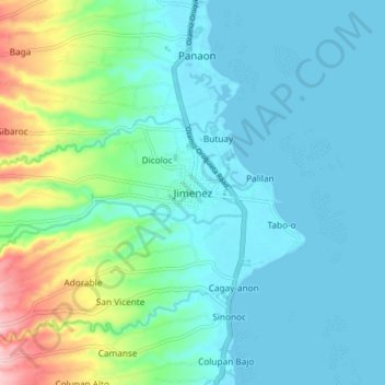 Jimenez地形图、海拔、地势