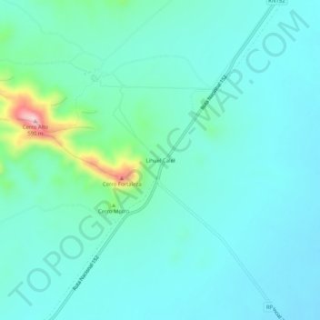 Lihuel Calel地形图、海拔、地势