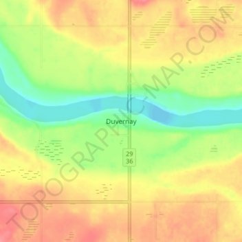 Duvernay地形图、海拔、地势