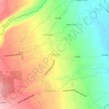 Wangan地形图、海拔、地势