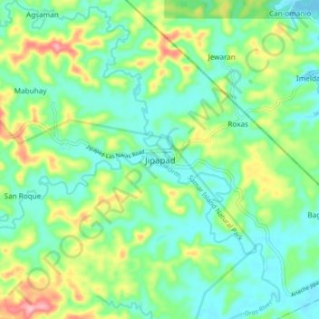 Jipapad地形图、海拔、地势