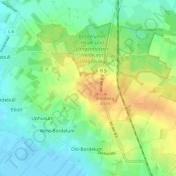Stollberg地形图、海拔、地势
