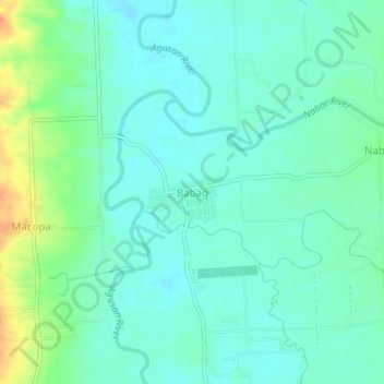 Babag地形图、海拔、地势