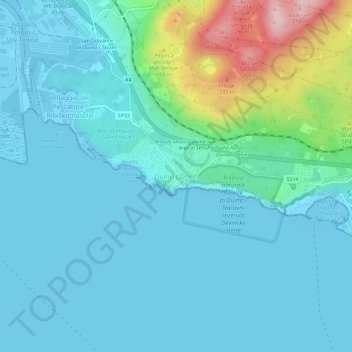 Duino地形图、海拔、地势