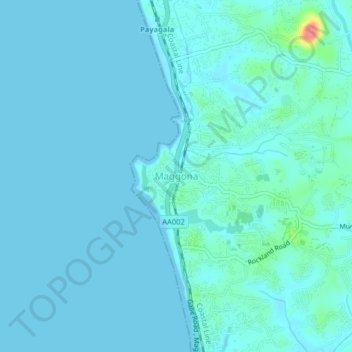 Maggona地形图、海拔、地势