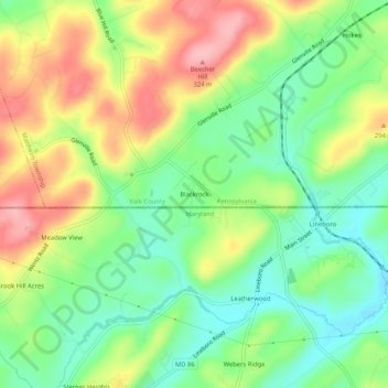Blackrock地形图、海拔、地势