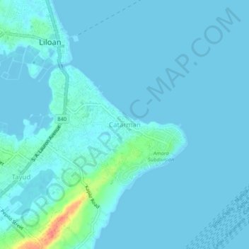 Catarman地形图、海拔、地势