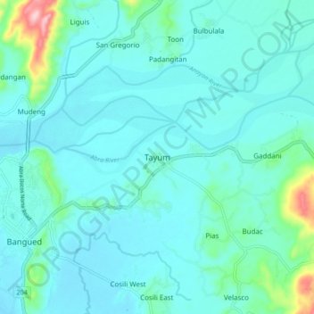 Tayum地形图、海拔、地势