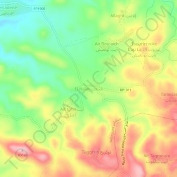 El Halat الحلات地形图、海拔、地势