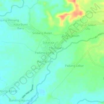 Dusun Tengah地形图、海拔、地势