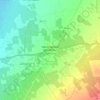 Sebt Guerdane地形图、海拔、地势