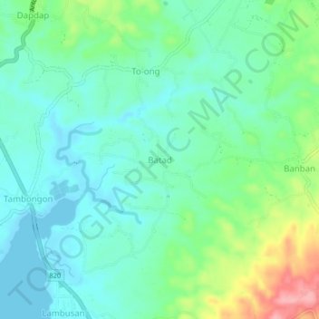 Batad地形图、海拔、地势
