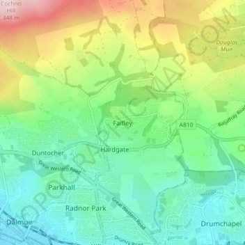 Faifley地形图、海拔、地势