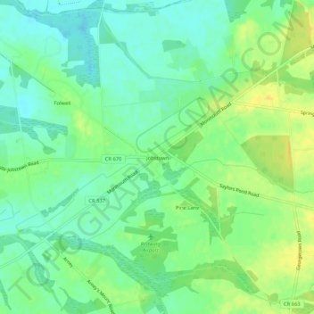 Jobstown地形图、海拔、地势