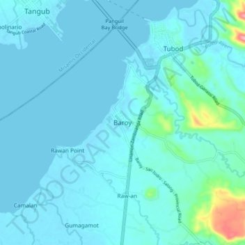 Baroy地形图、海拔、地势