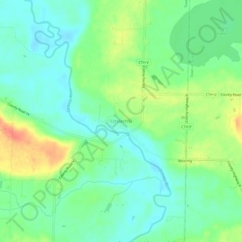 Underhill地形图、海拔、地势