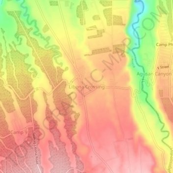 Libona Crossing地形图、海拔、地势