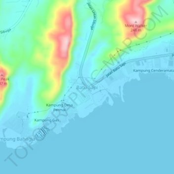 Sapi Rock地形图、海拔、地势