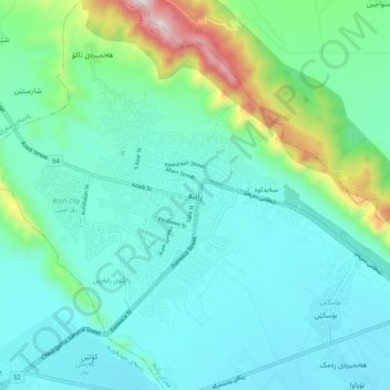 Ranya地形图、海拔、地势