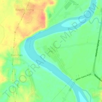 Upi地形图、海拔、地势