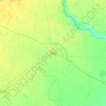 Etah地形图、海拔、地势