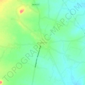 Kadathur地形图、海拔、地势