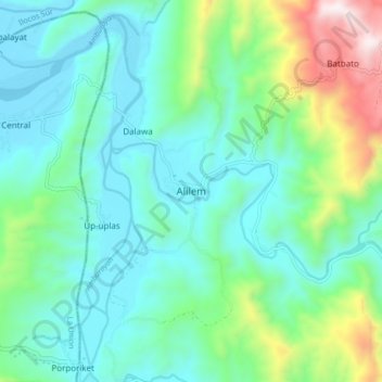 Alilem地形图、海拔、地势