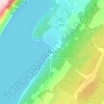 Dores地形图、海拔、地势