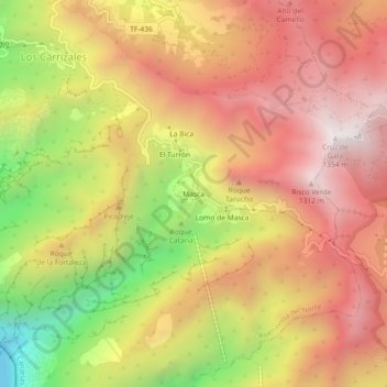 Masca地形图、海拔、地势